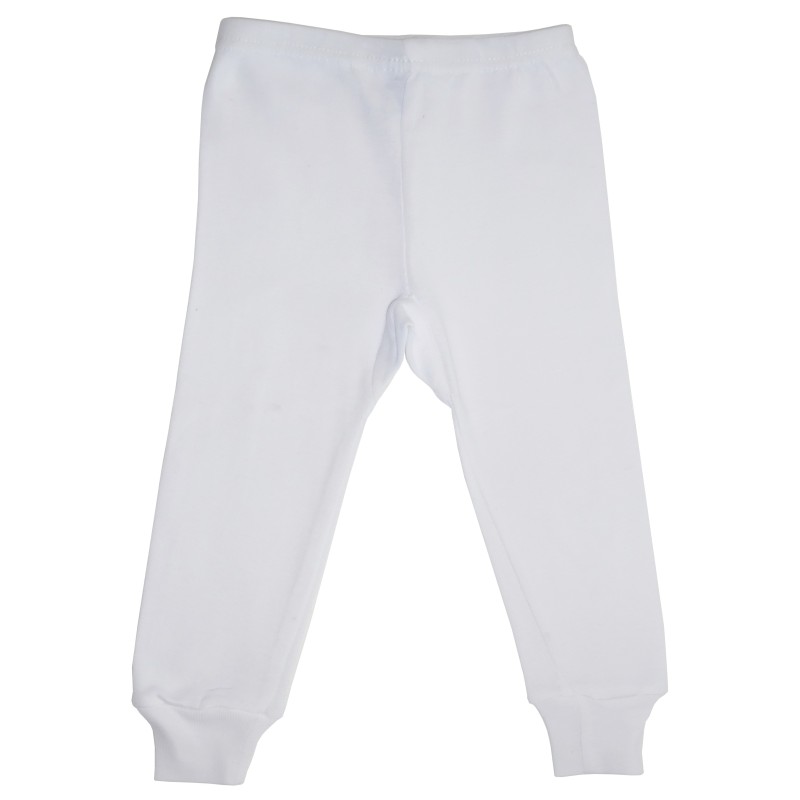 Rib Knit White Long Pants